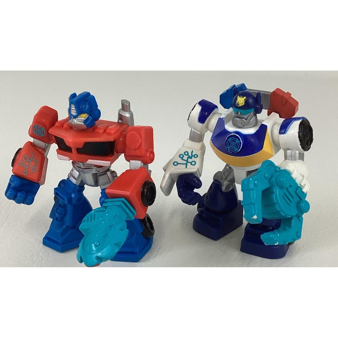 Transformers Rescue Bots Heroes Chase Police Optimus Prime PVC 4 ...
