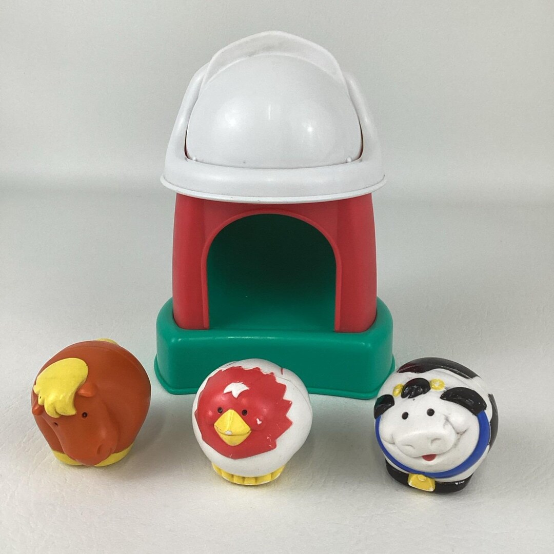 Hatch & Roll Chick Toddler Toy Farm Animals Barn Vintage 2000 Safety ...