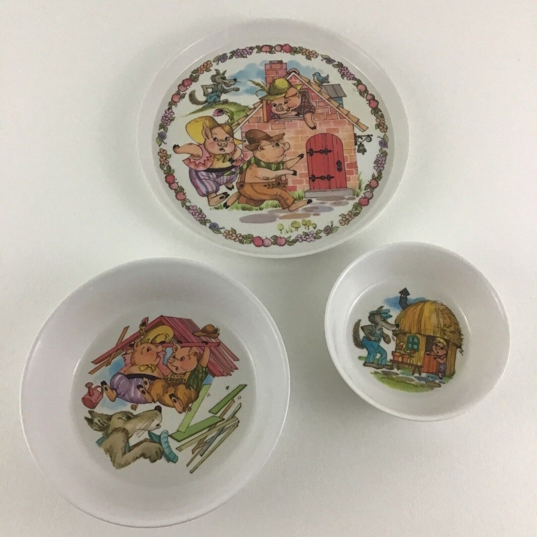 Oneida Deluxe Dinnerware Three Little Pigs Big Bad Wolf Child - Etsy