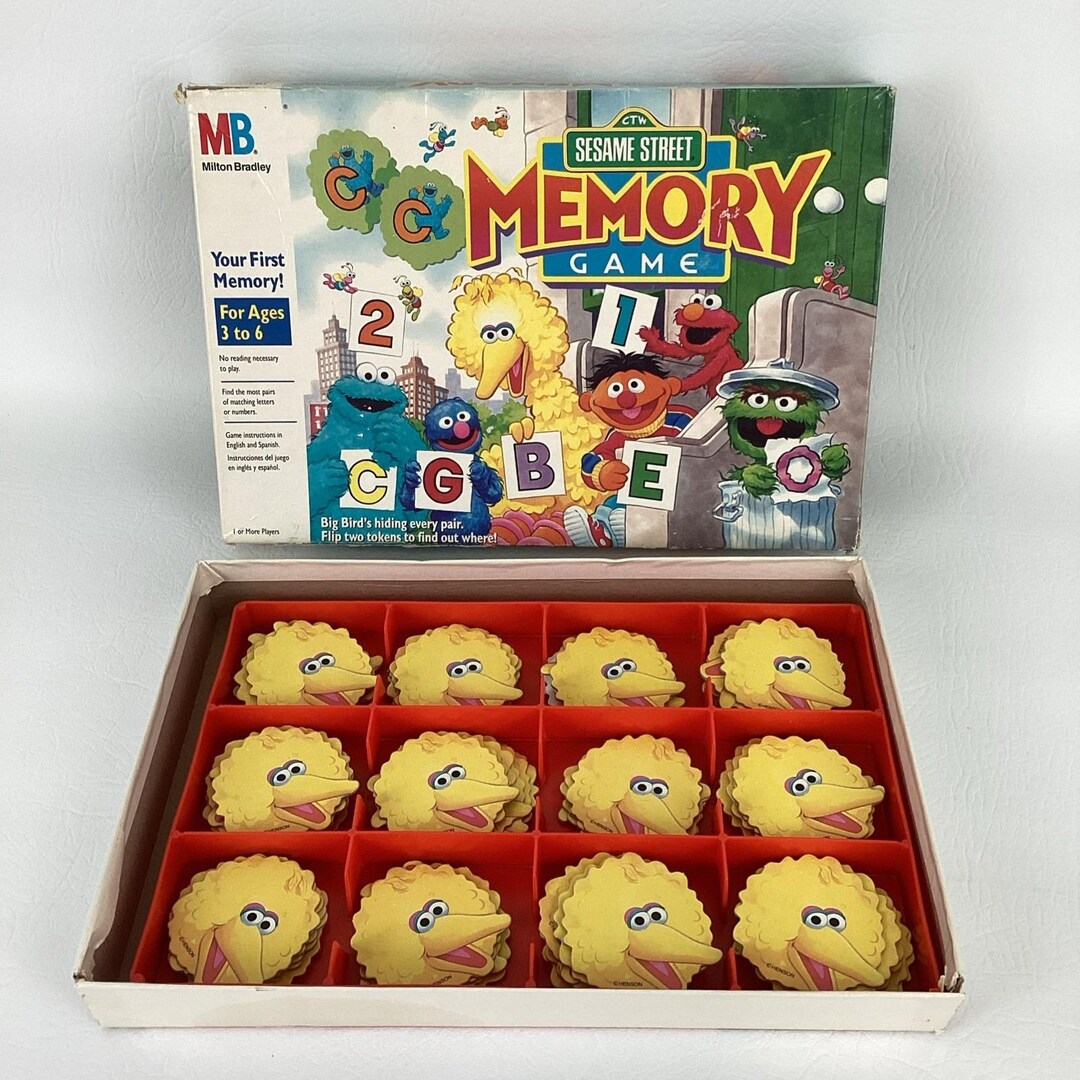 Sesame Street Memory Game Preschool Toddler Matching Vintage 1991 Big ...