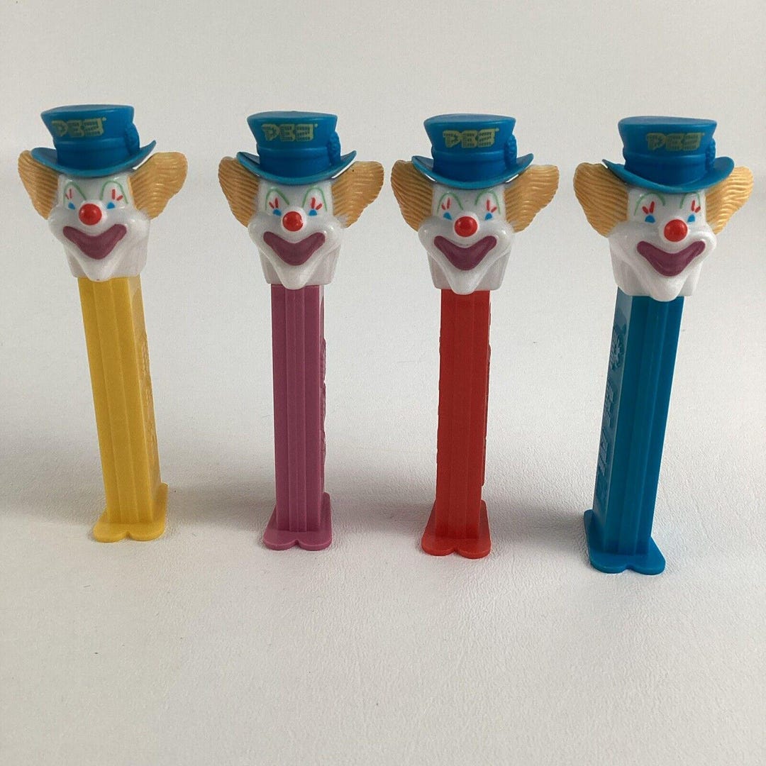 Pez Candy Dispenser 4pc Lot Circus Clown Peter Pez Bozo Container ...