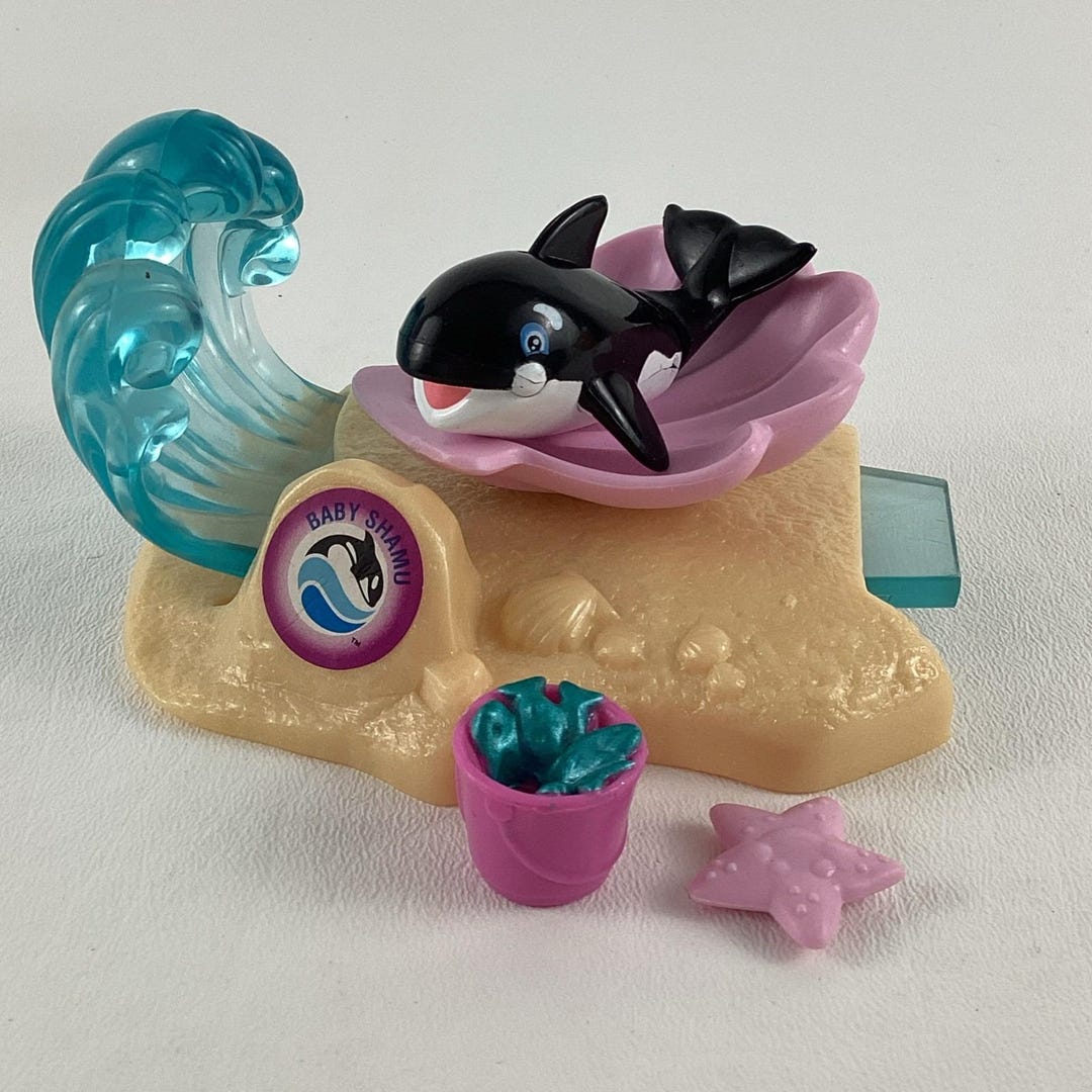 Littlest Pet Shop Sea World Baby Shamu Orca Set Kenner Vintage 1995 LPS ...