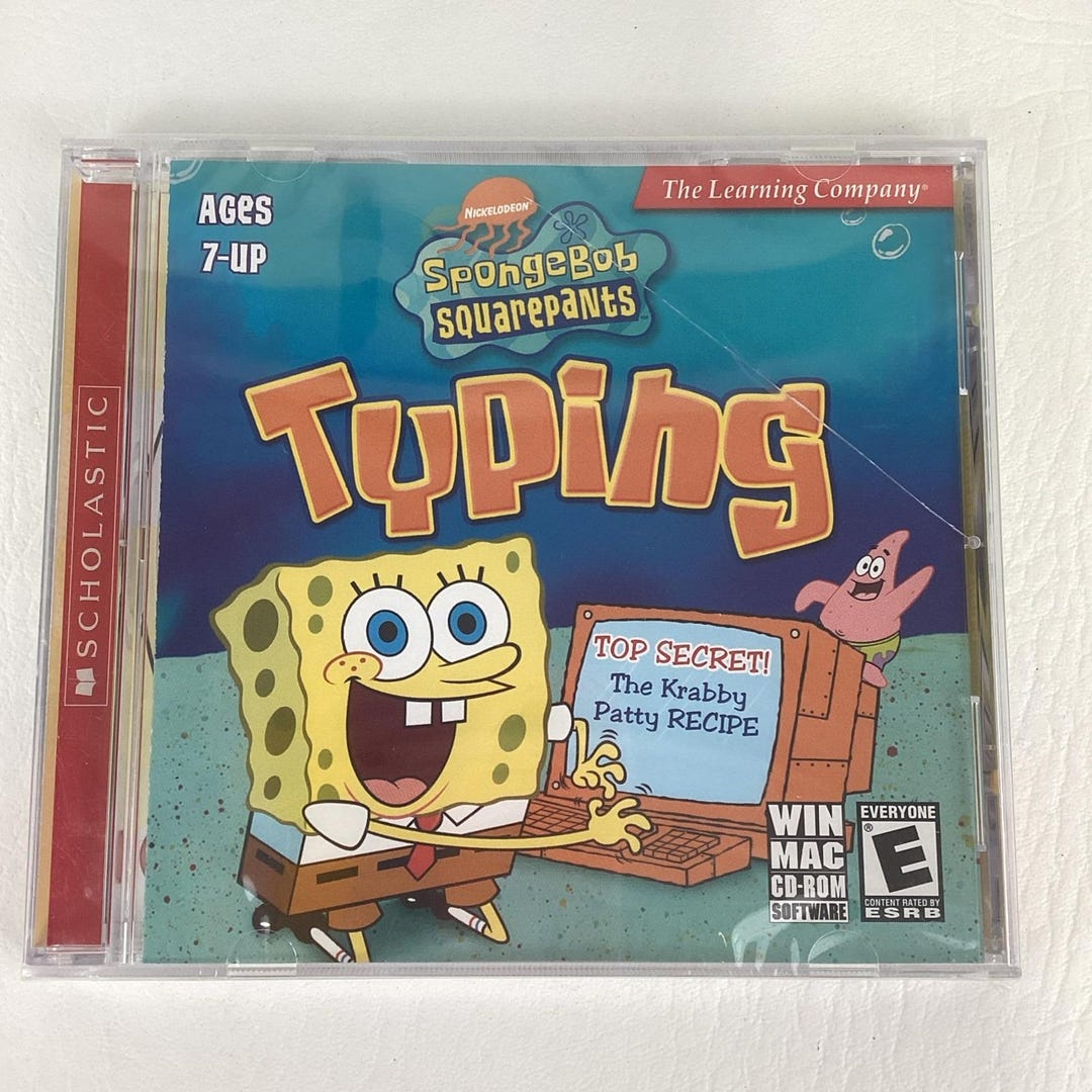 Spongebob Squarepants Typing Vintage 2004 CD Rom Learning Game Bikini ...