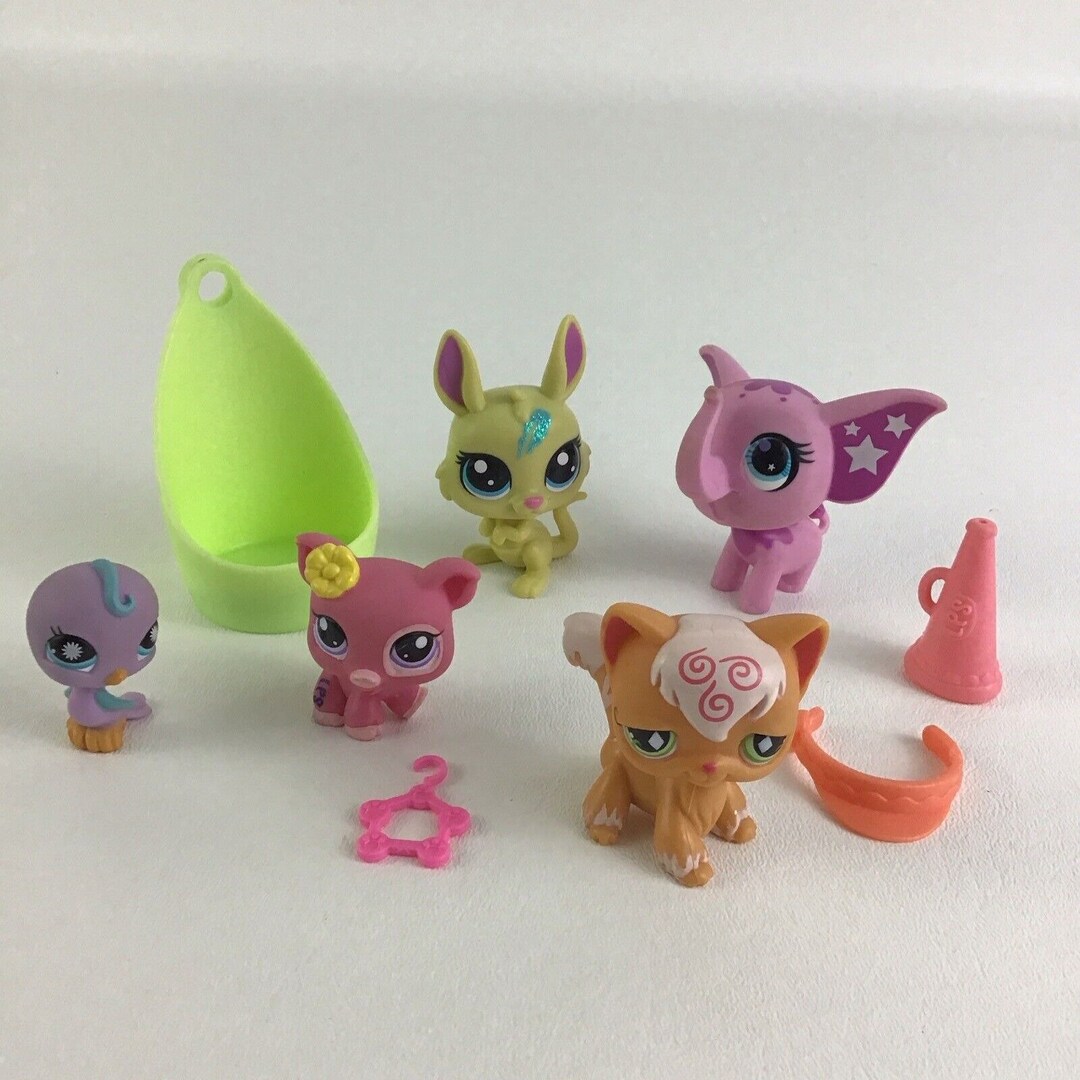 Littlest Pet Shop Figure Lot Bobblehead Cat Pig Elephant Kangaroo Bird ...