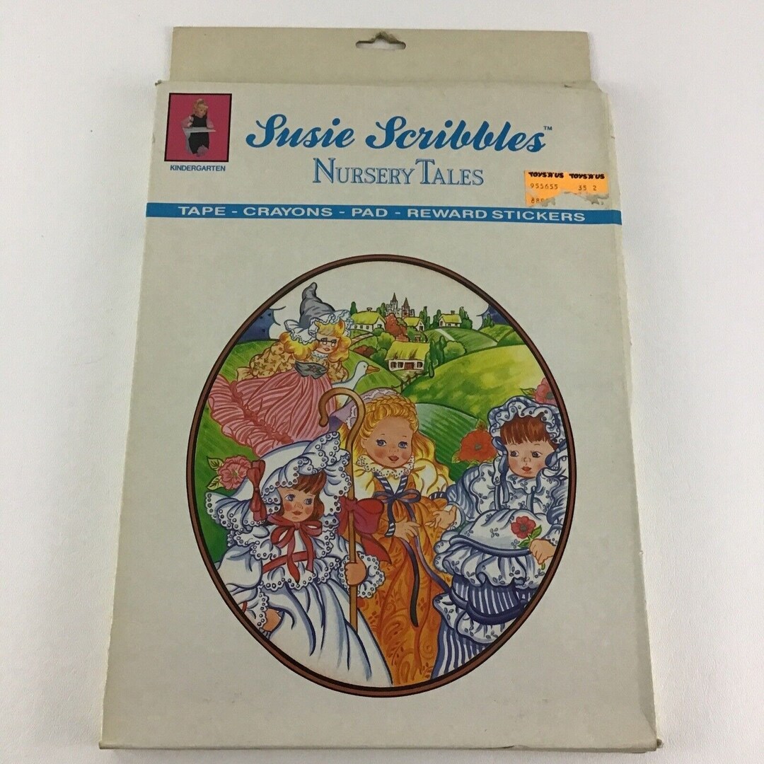 Susie Scribbles Nursery Tales Tape Crayons Pad Reward Stickers Vintage ...