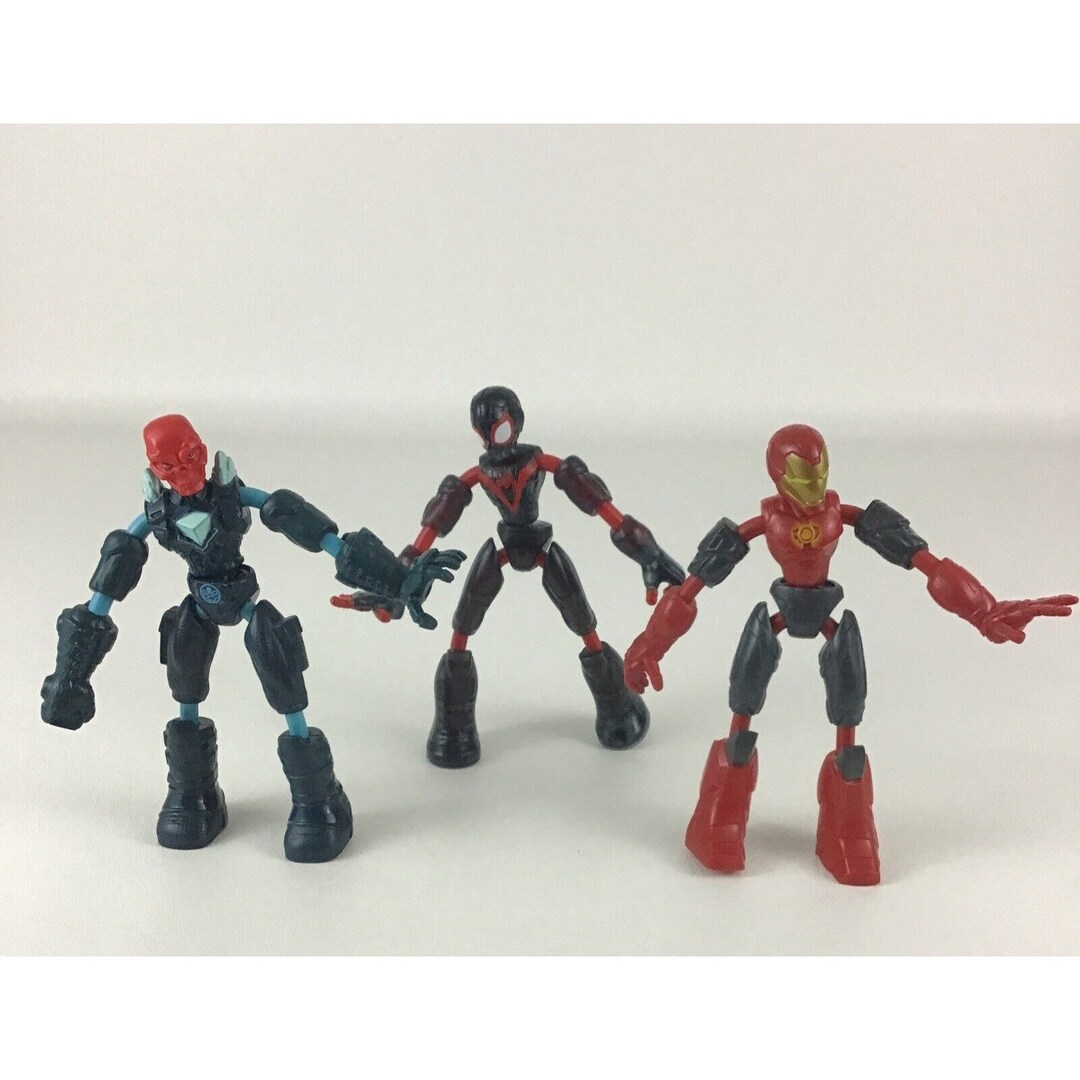 Marvel Bend & Flex Action Figures Red Skull Iron Man Miles Morales 6 ...