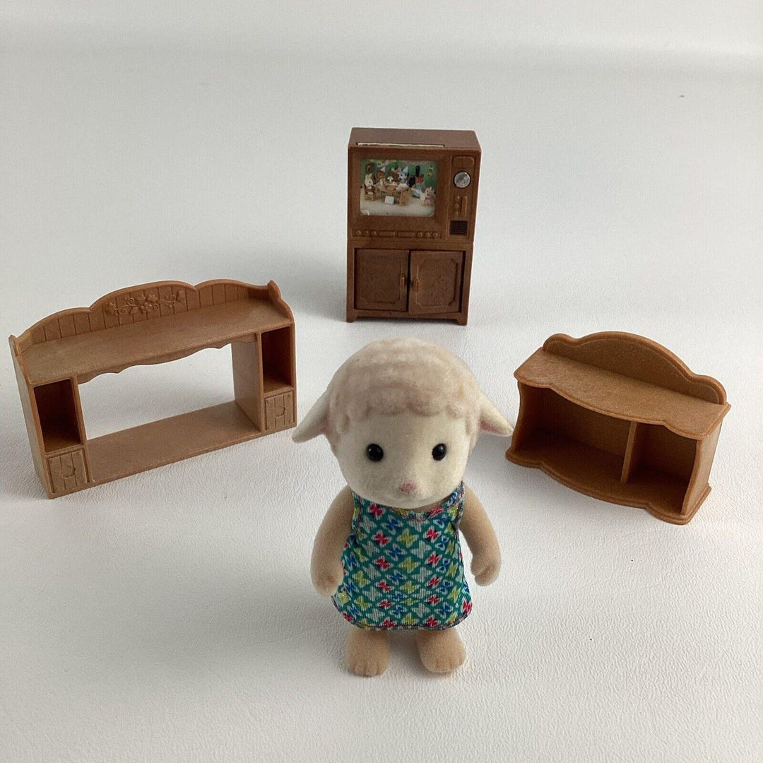Calico Critters Sheep Figure Living Room Furniture Sylvanian Families ...