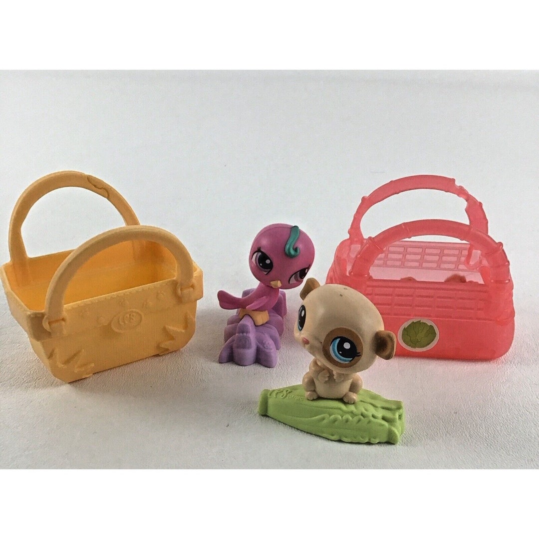 Littlest Pet Shop Bobblehead Mini Figures Mouse Bird Pet Carrier Hasbro ...