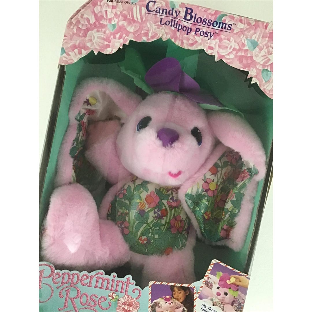 Peppermint Rose Candy Blossoms Lollipop Posy Plush Scented Vintage ...