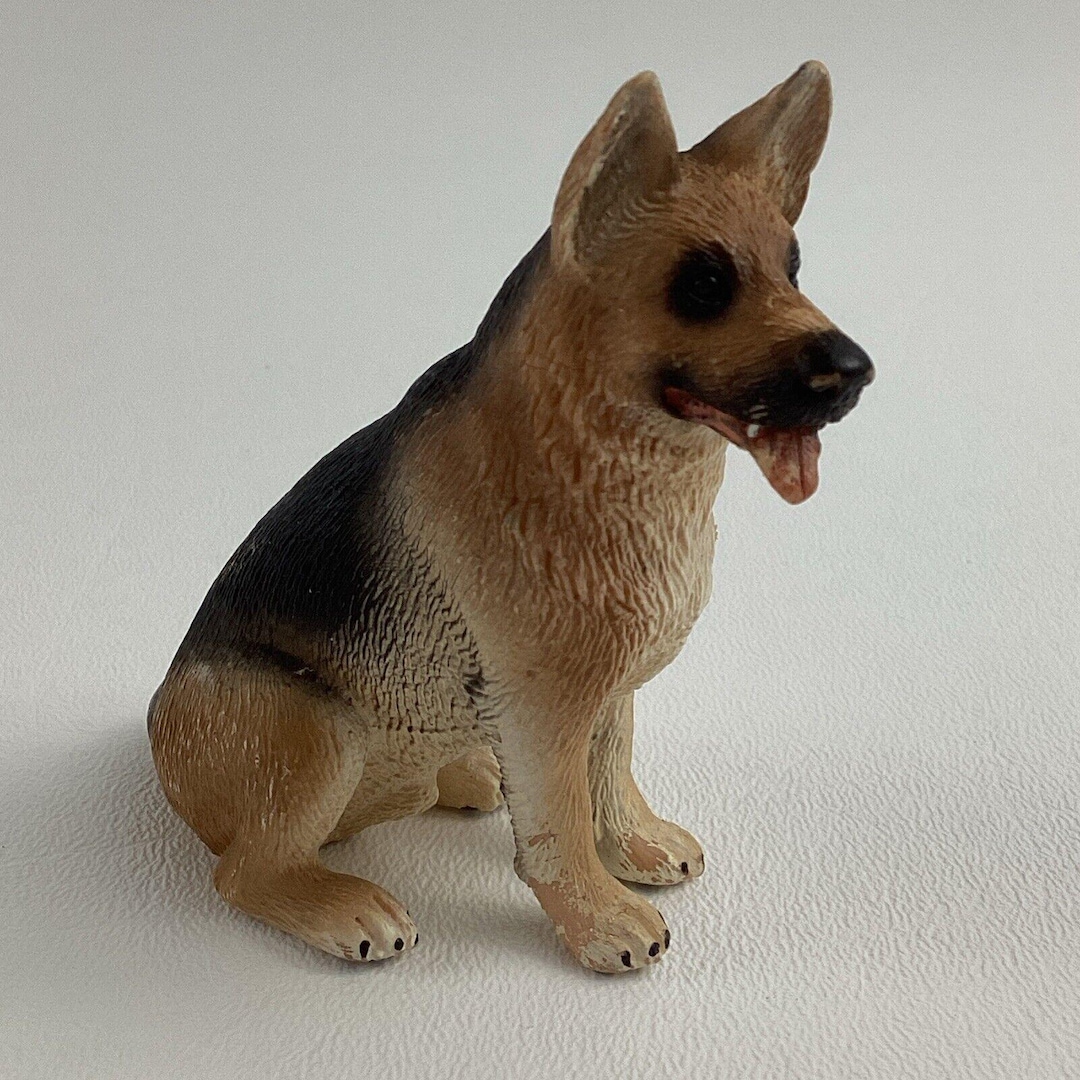 Schleich German Shepherd 3" PVC Sitting Dog Figurine Animal Toy Figure ...