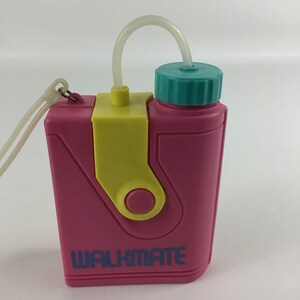 Vintage 90s Water Sports Straw7 Bottle WALKMATE Plastic Pink Walkman ...