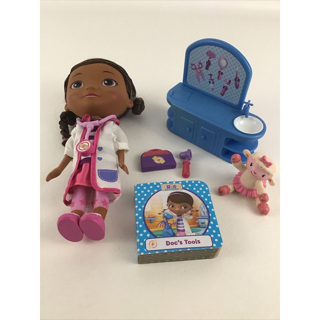 Disney Doc Mcstuffins Doll Figure Doc's Tools Board Book Lambie Office ...