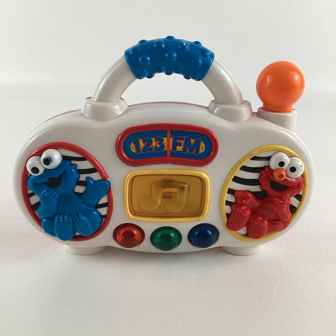 Sesame Street Super Boom Box Elmo Cookie Monster Radio Toy Vintage 1999 ...
