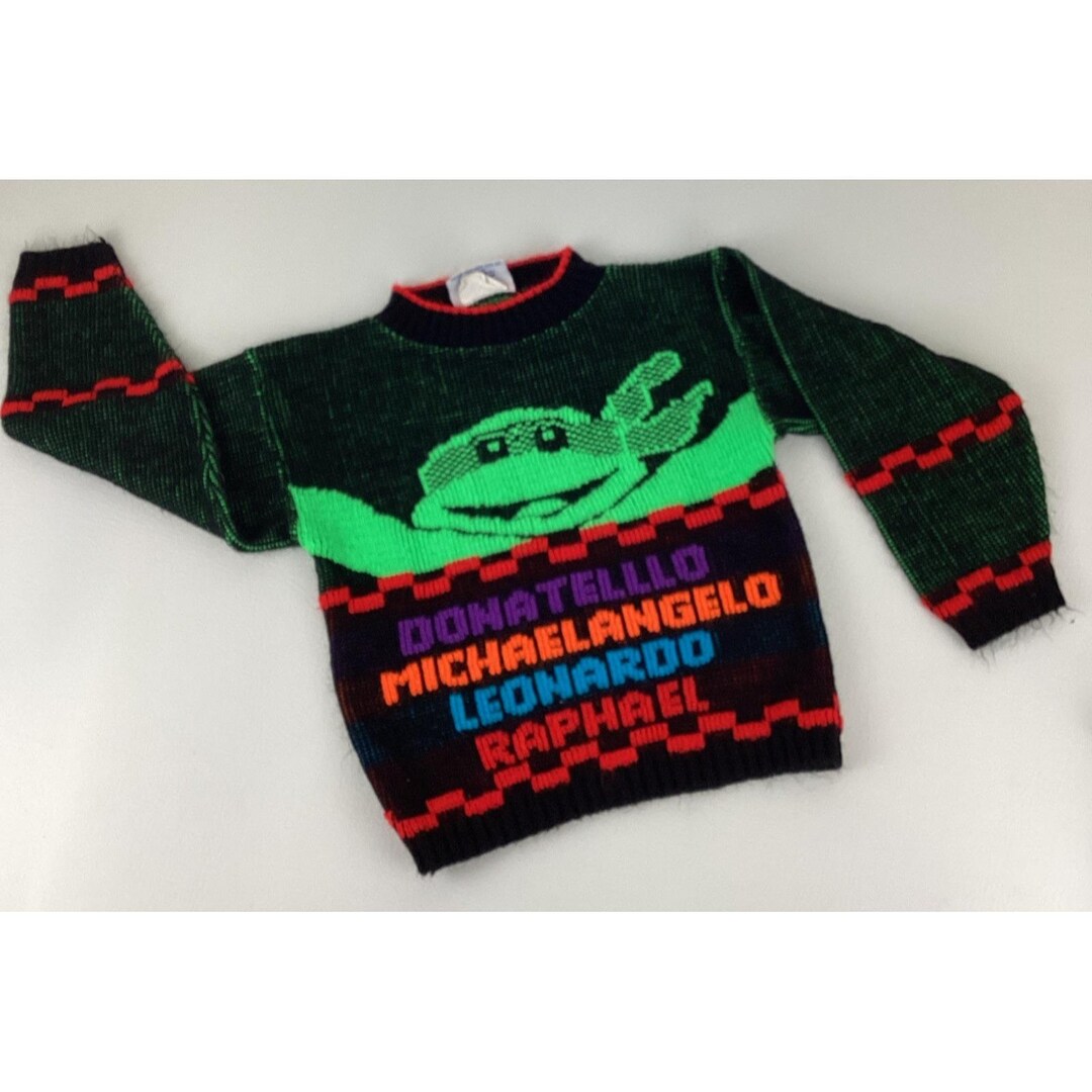 Teenage Mutant Ninja Turtles Sweater Boys Size Small Vintage 1990 TMNT ...