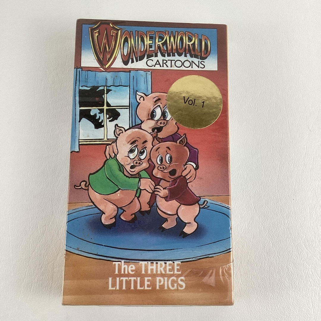 Wonderworld Cartoons VHS Tape the Three Little Pigs Volume 1 Vintage ...