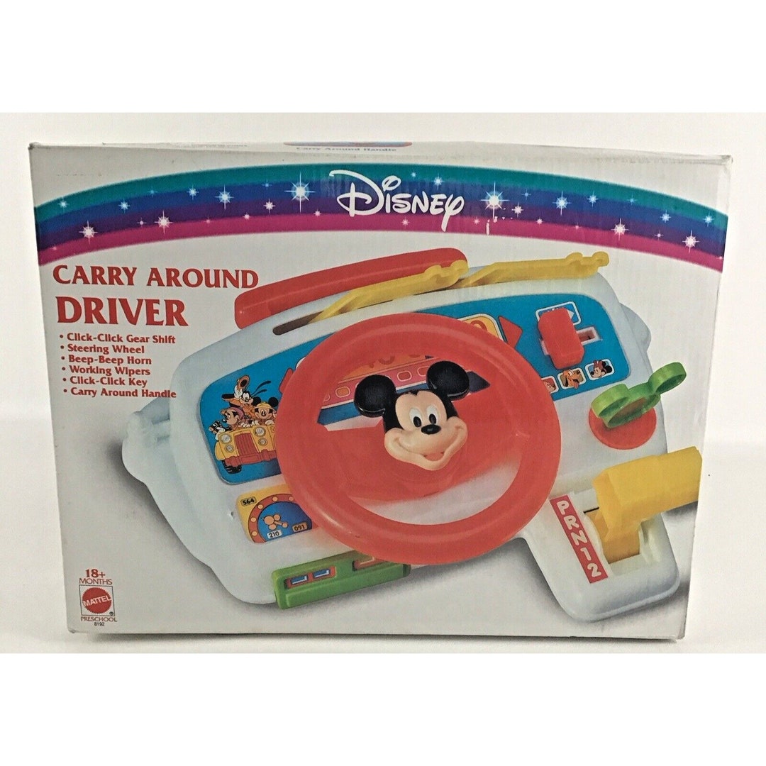 Disney Carry Around Driver Mickey Mouse Car Steering Wheel Vintage ...