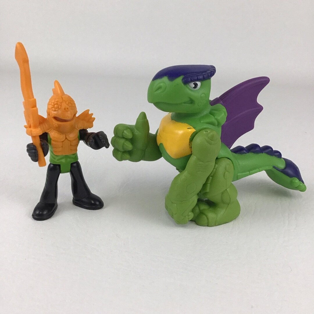 Fisher Price Imaginext Green Turtle Dragon Medieval Knight Action ...