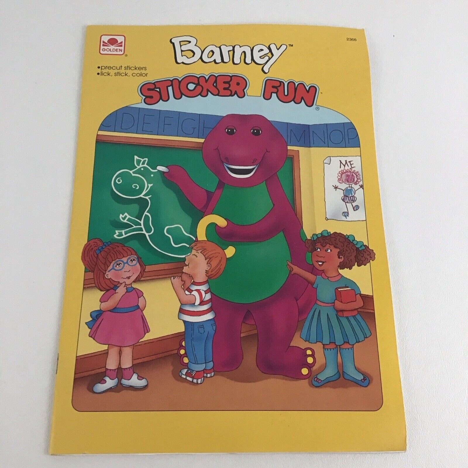 Barney & Friends Sticker Fun Book Lick Stick Coloring Vintage 1993 ...