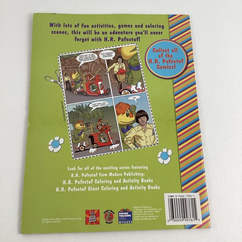 H.R. Pufnstuf Coloring Activity Book Vintage World Sid Marty Krofft ...