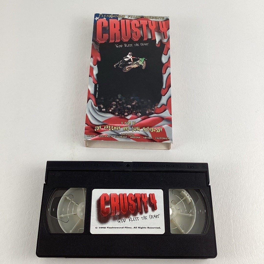 Crusty God Bless the Freaks VHS Tape Dirt Bike Motocross Stunts Vintage ...