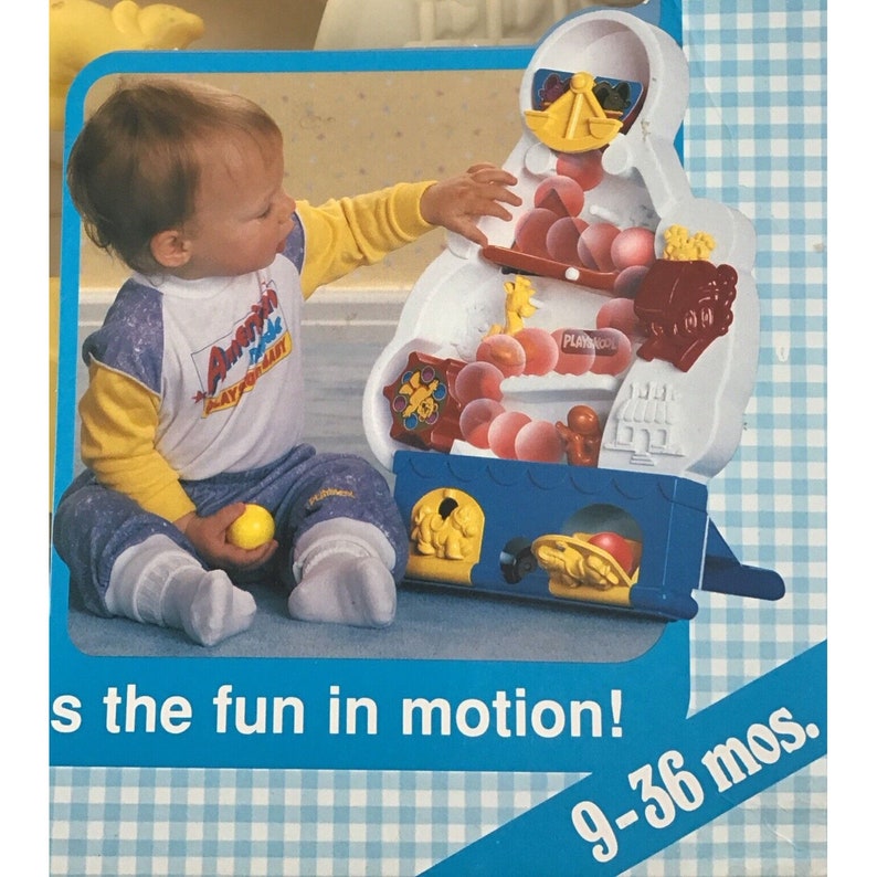Playskool Toddler Bumpin’ Busy Box Ball Drop Baby Toy Vintage 1989 USA ...