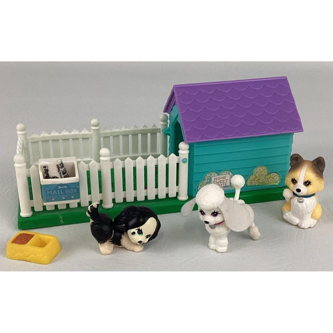 Kenner Littlest Pet Shop Puppy Pals Complete Playset Poodle Collie ...
