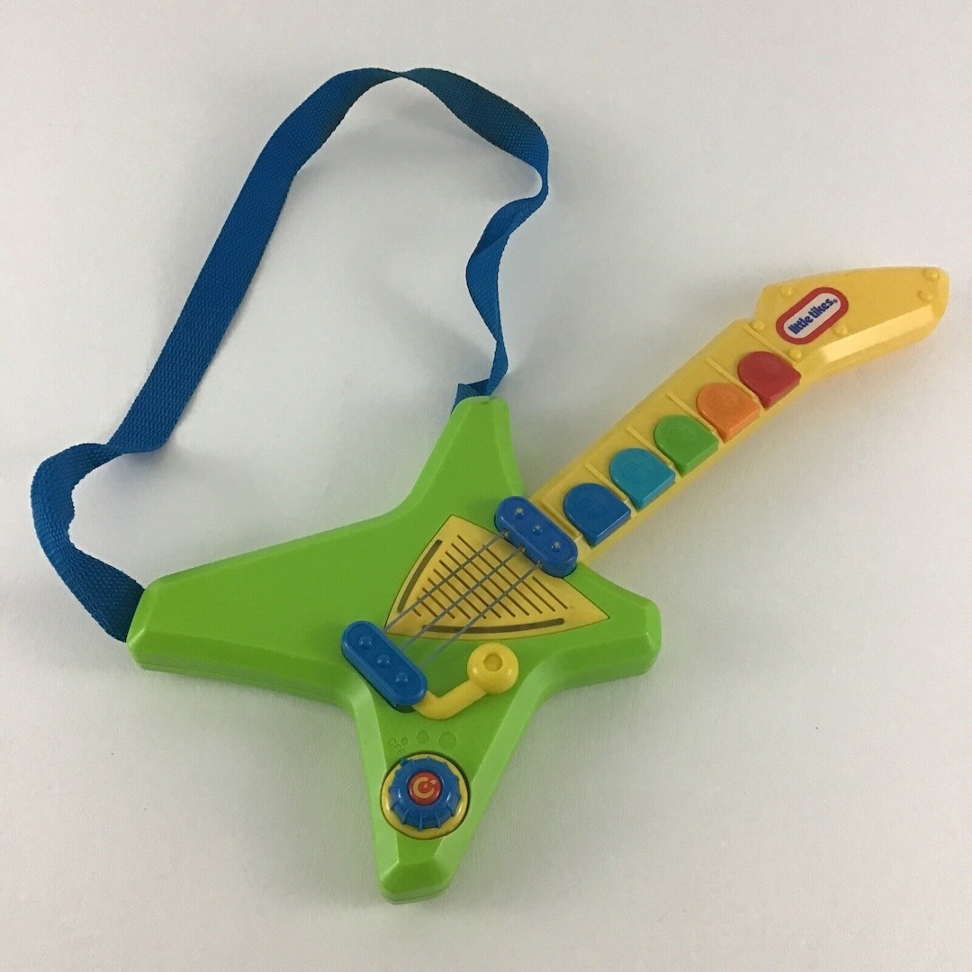 Little Tikes Pop Tunes Big Rocker Green Guitar Musical Instrument ...
