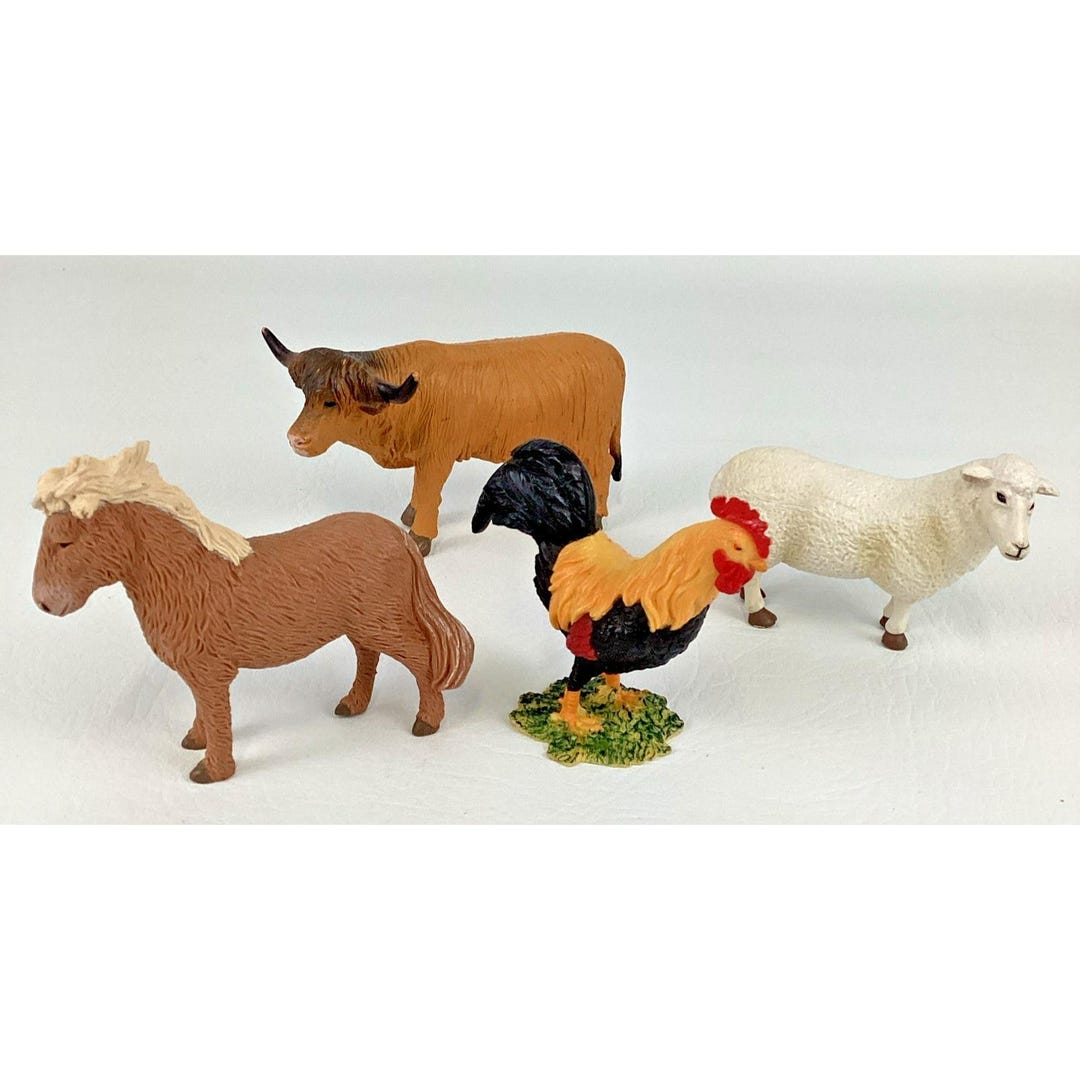 Terra by Battat Farm Animals Bull Rooster Sheep Pony Realistic Barnyard ...