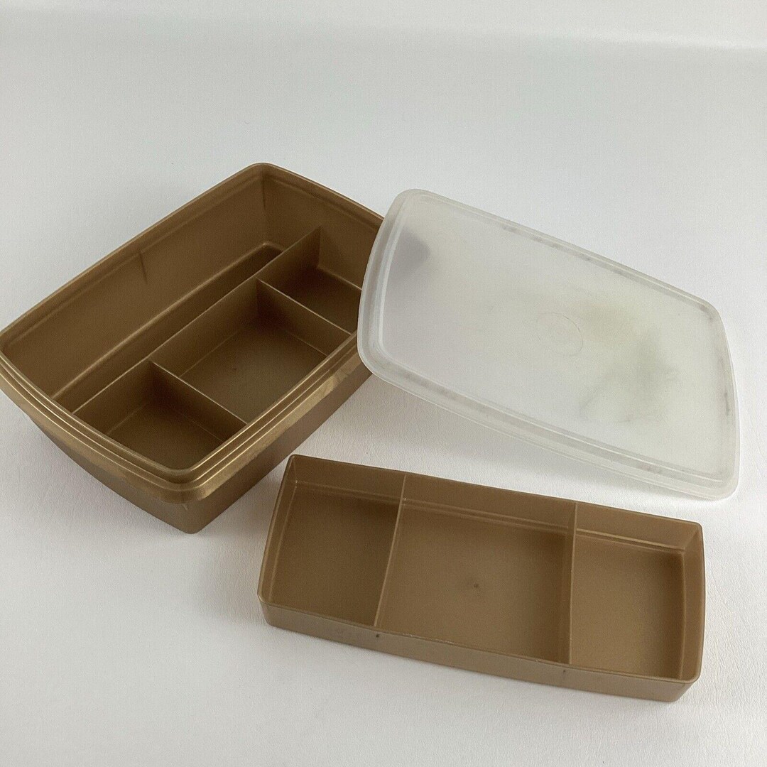 Tupperware Gold Stow & Go Craft Box Tuppercraft Storage Container 767-2 ...