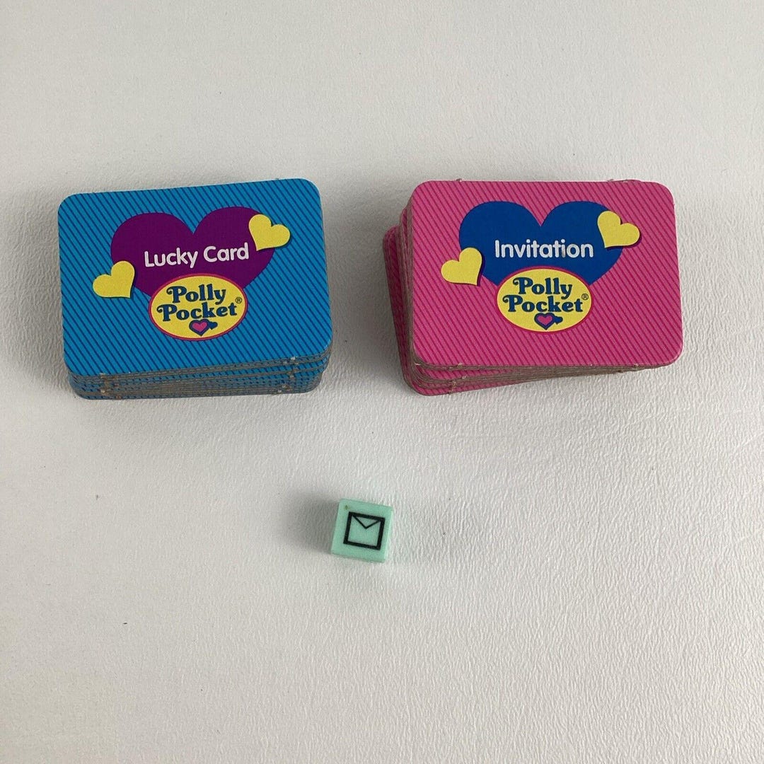 Polly Pocket Let's Party Board Game Replacement Cards Dice Vintage 1994 ...
