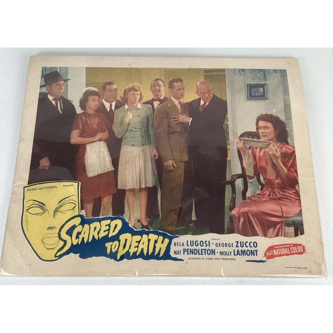 Vintage Original Movie Theater Lobby Card Scared to Death Poster ...