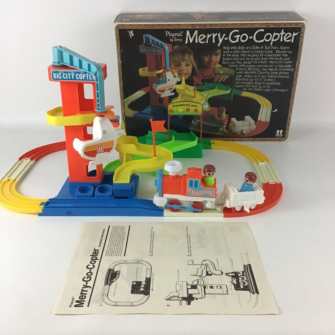 Merry Go Copter Playset Train Helicopter Elevator Playrail - Etsy