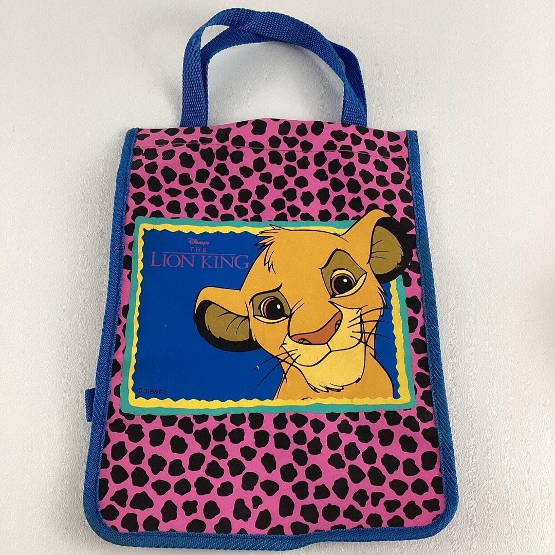 Disney the Lion King Tote Bag Kids Carry Along Pouch Simba Vintage 90s ...