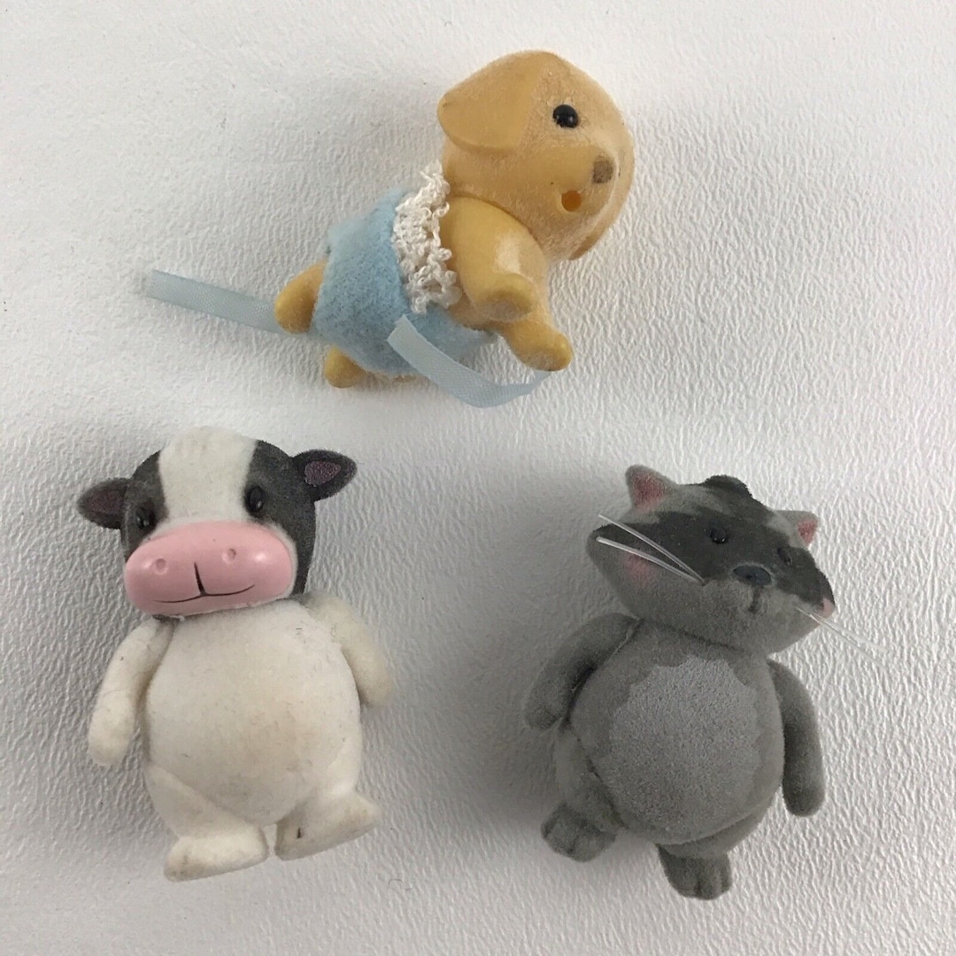 Calico Critter Lil Woodzeez Figure Fuzzy Flocked Babies Baby Cow ...