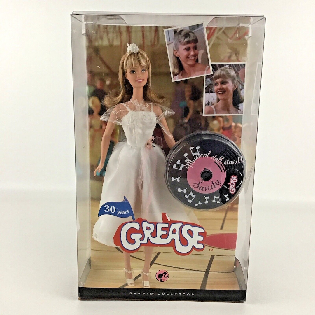 Barbie Collector Pink Label Sandy Doll Grease 30 Years Musical Stand ...