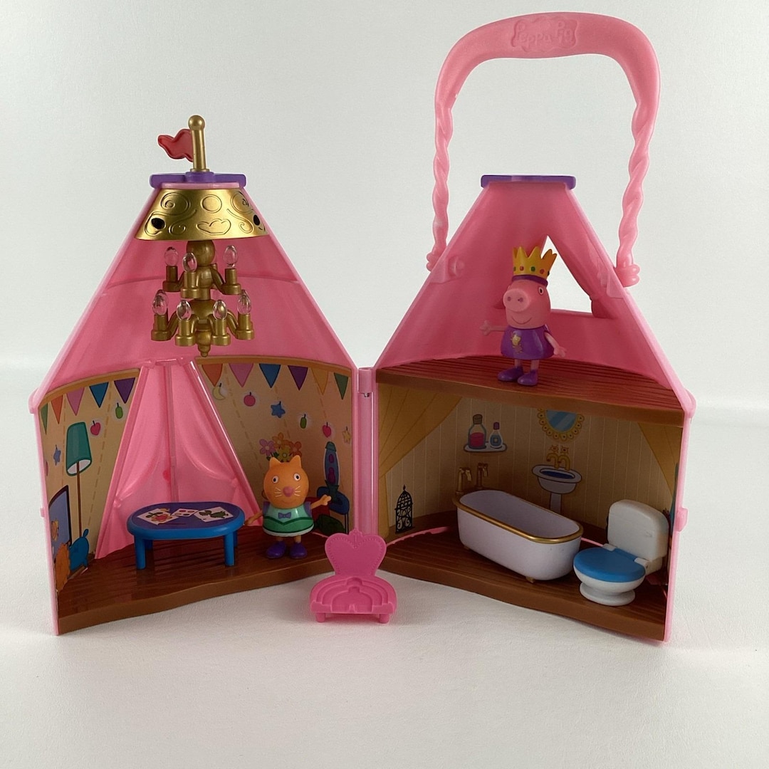 Peppa Pig Deluxe Glamping Tent Playset Pink Camp Yurt Action Figures ...