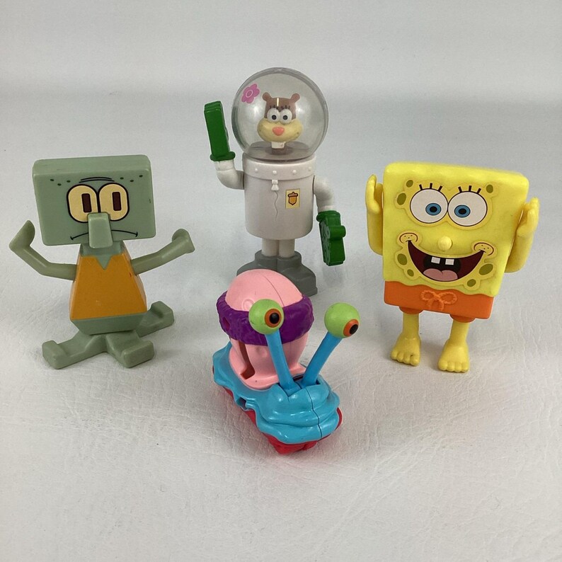 Spongebob Squarepants Burger King Topper Toy Figure Lot Sandy Gary ...