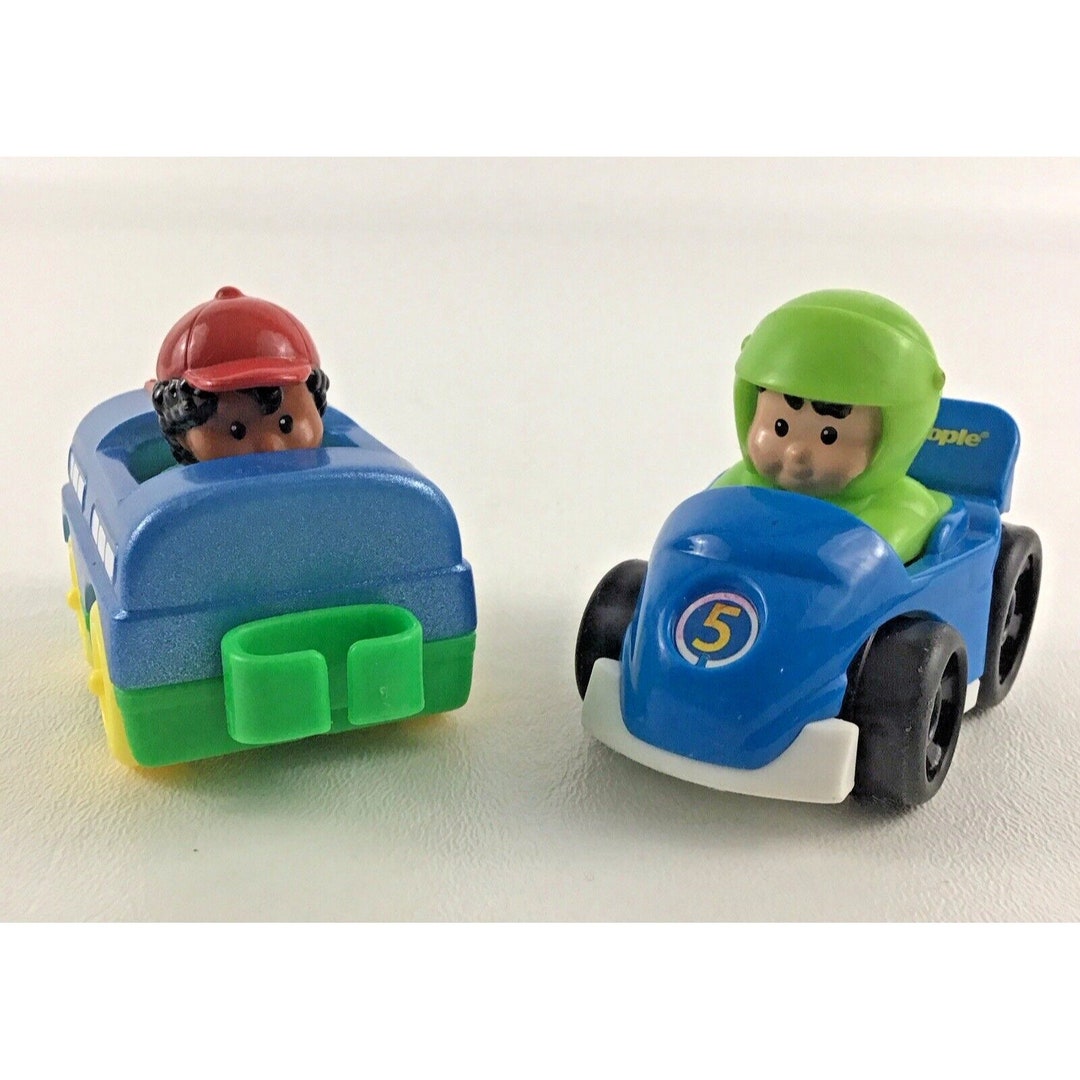 Fisher Price Little People Wheelies Push Along Vehicle Racers Toy Lot ...