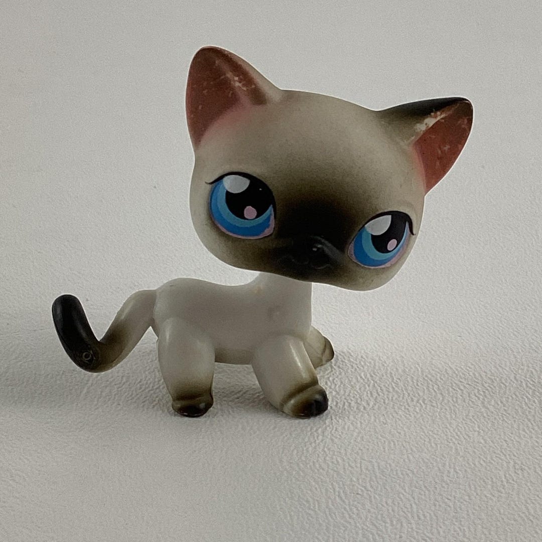 Littlest Pet Shop Siamese Kitty Cat Kitten Animal Figure Rare Vintage ...