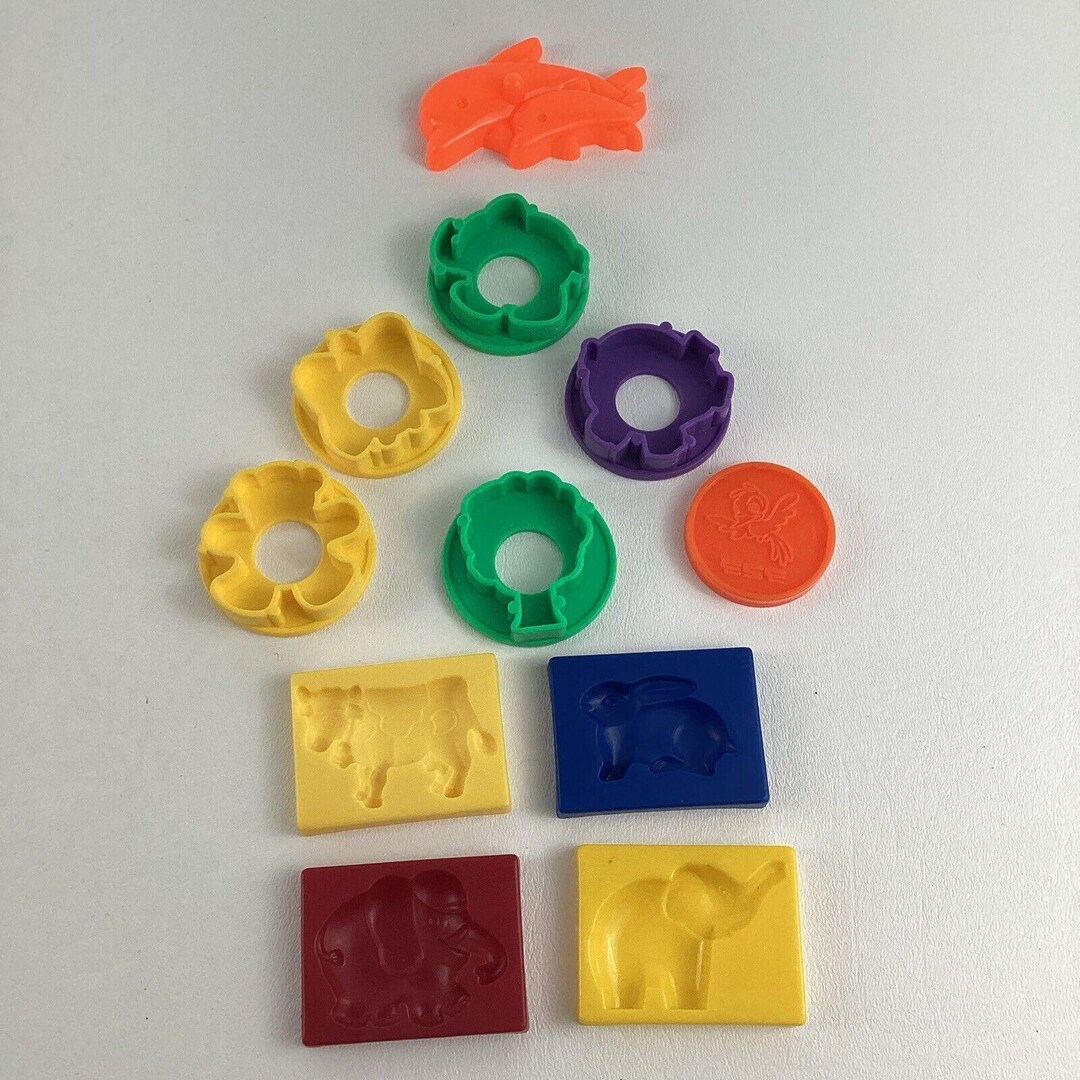 Play-doh Modeling Clay Molds Animals Cow Elephant Rabbit Lot Vintage ...