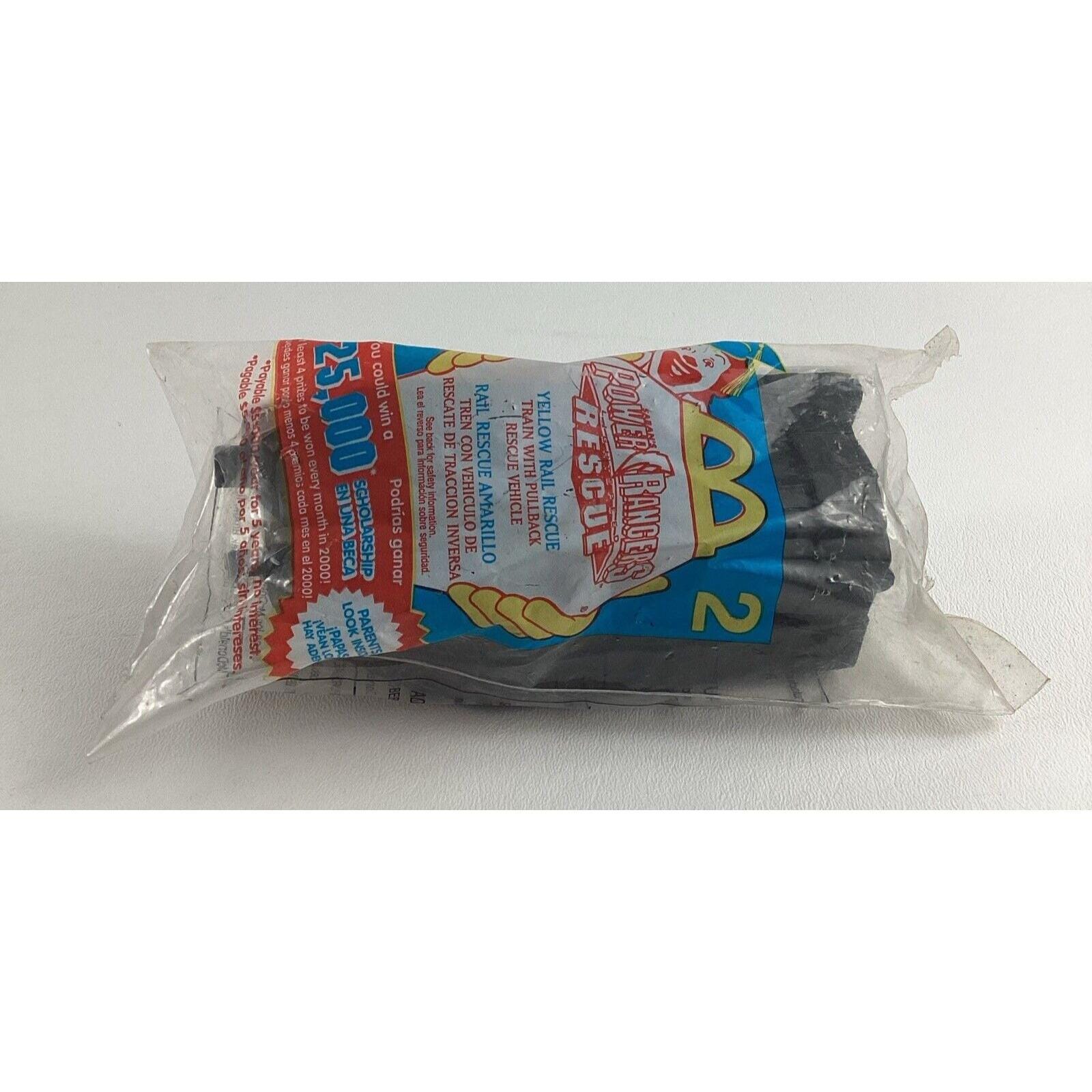 Power Rangers Yellow Rail Rescue Pullback Vehicle Mcdonald's Toy Sealed ...