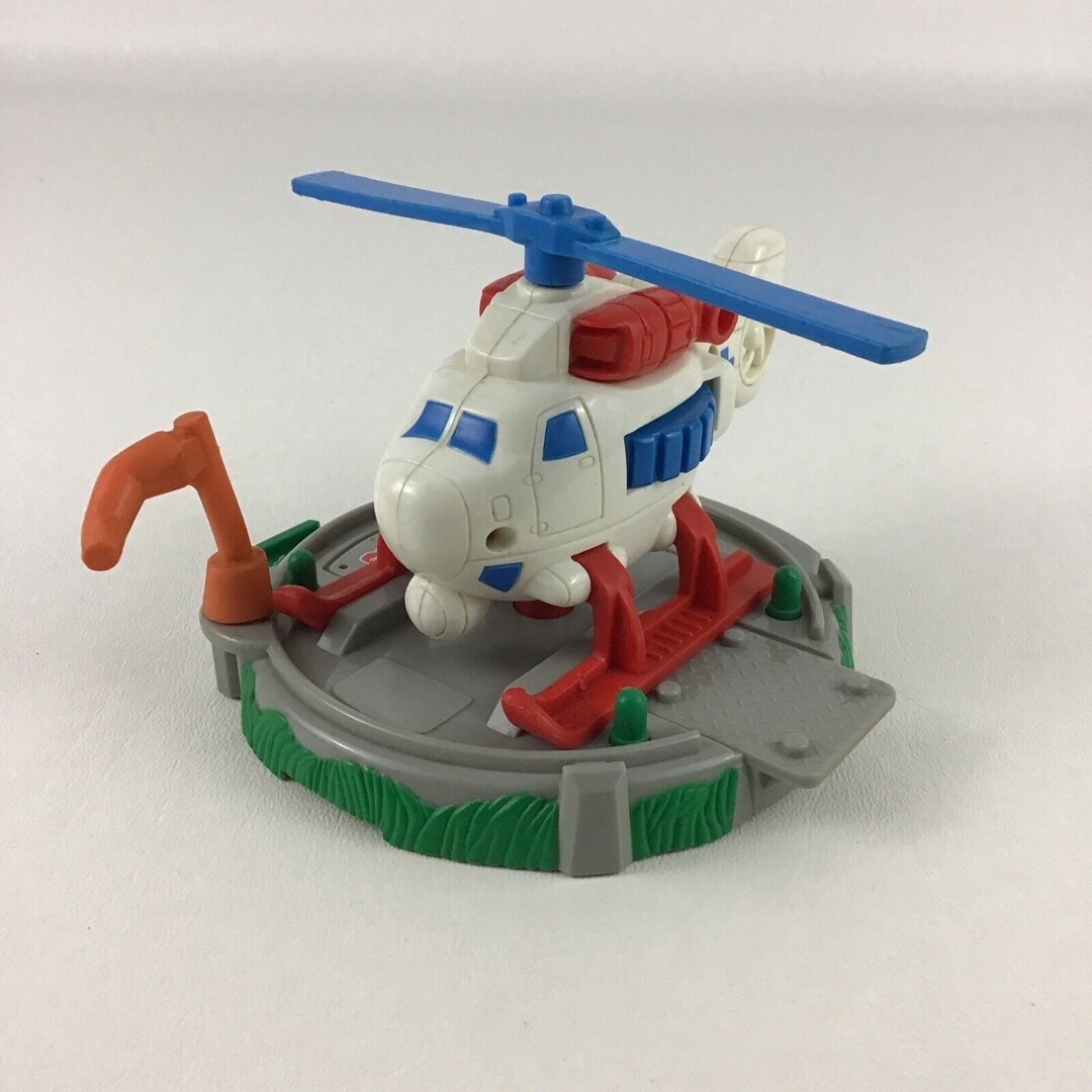 Geotrax Train Whirly Bird Rescue Helicopter Rail & Road System Vintage ...