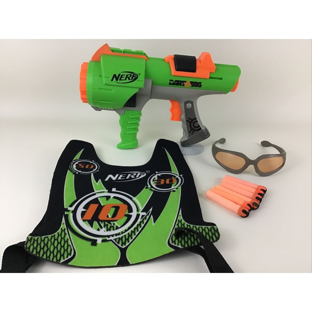 Nerf Dart Tag Hyperfire Blaster Target Vest Glasses With Darts Lot Toy ...