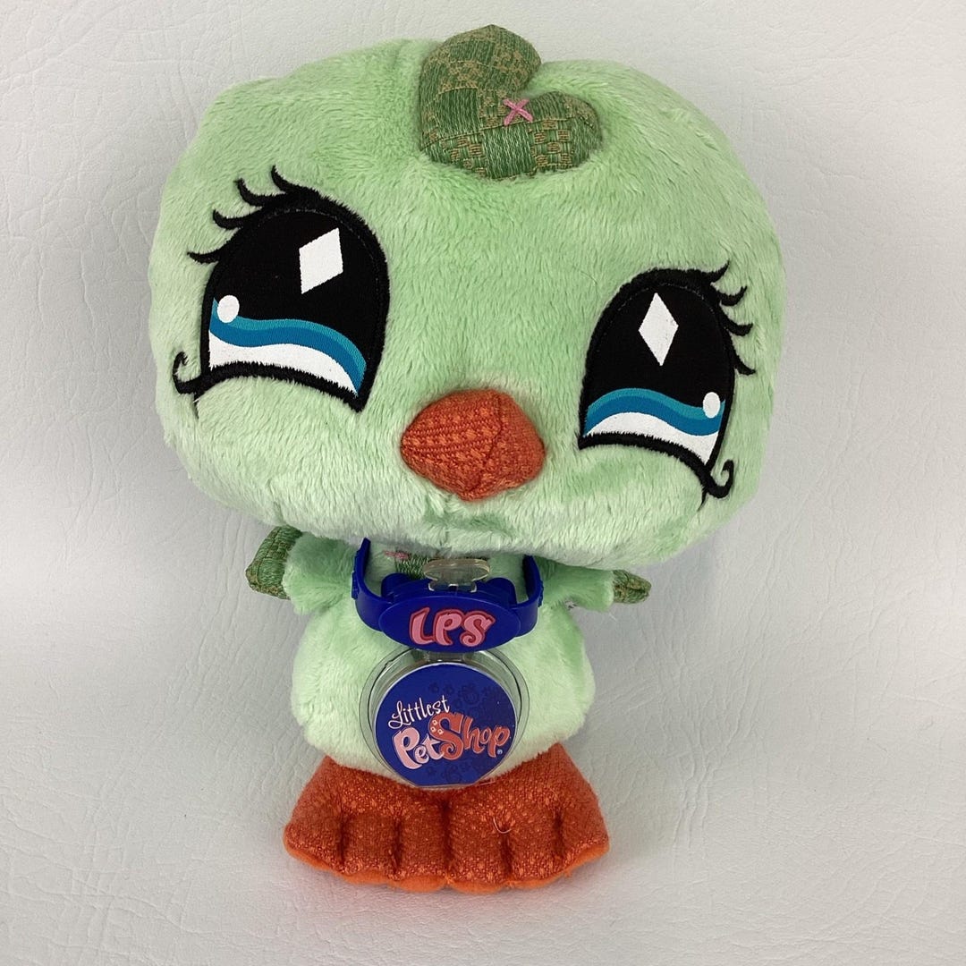 Littlest Pet Shop Vips Green Bird Plush Stuffed Animal Virtual Pet ...
