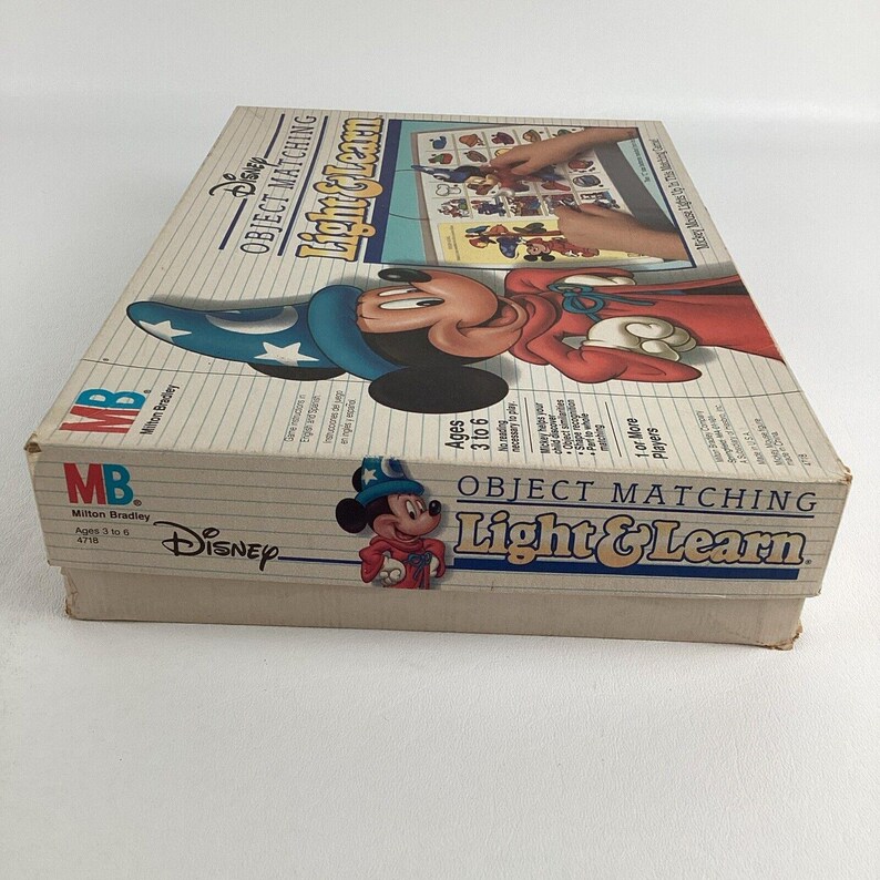 Disney Mickey Mouse Object Matching Game Light & Learn MB Vintage 1986 ...