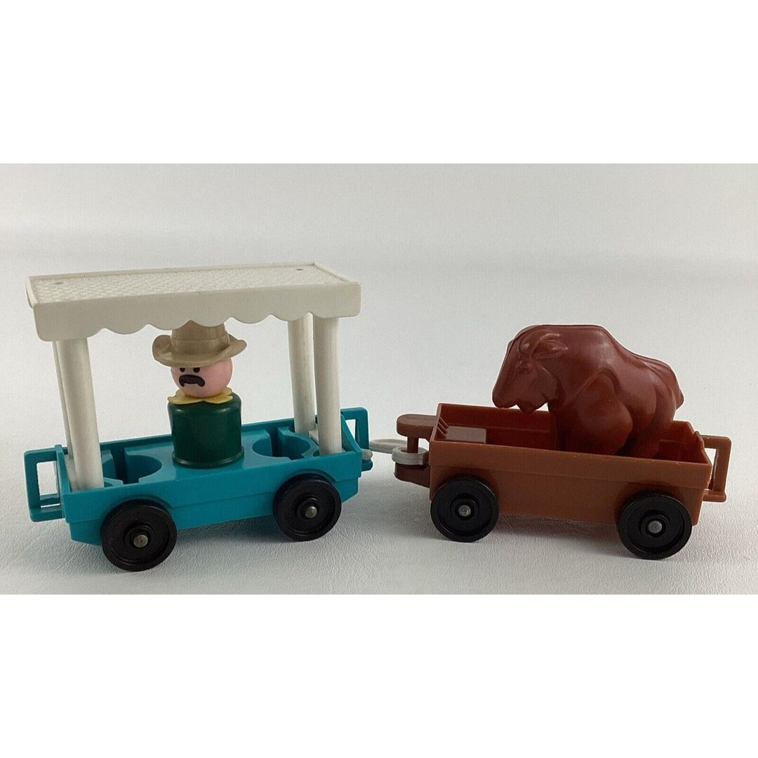 Fisher Price Little People Zoo Train Tram Goat Figure Zookeeper Lot ...