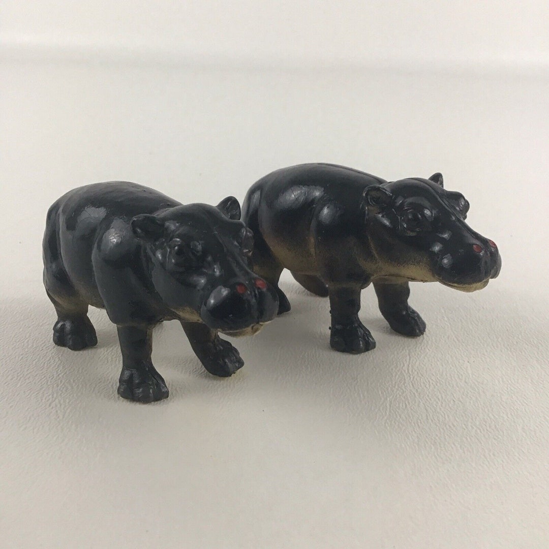 Hippopotamus Pair AAA Realistic Wild Animals Hippo Vintage Collectible ...
