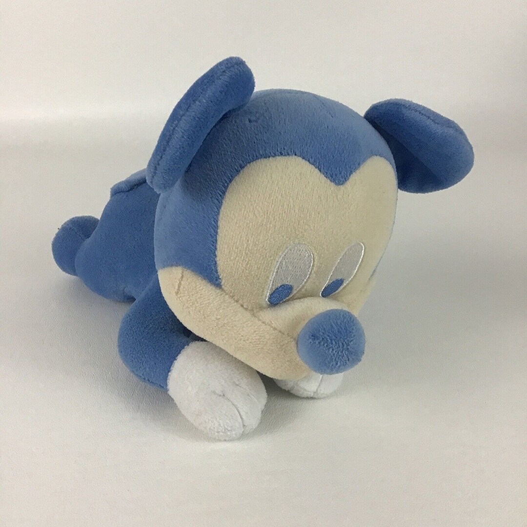 Disney Babies Mickey Mouse Crawling Pastel Blue Baby 9 Plush Stuffed ...