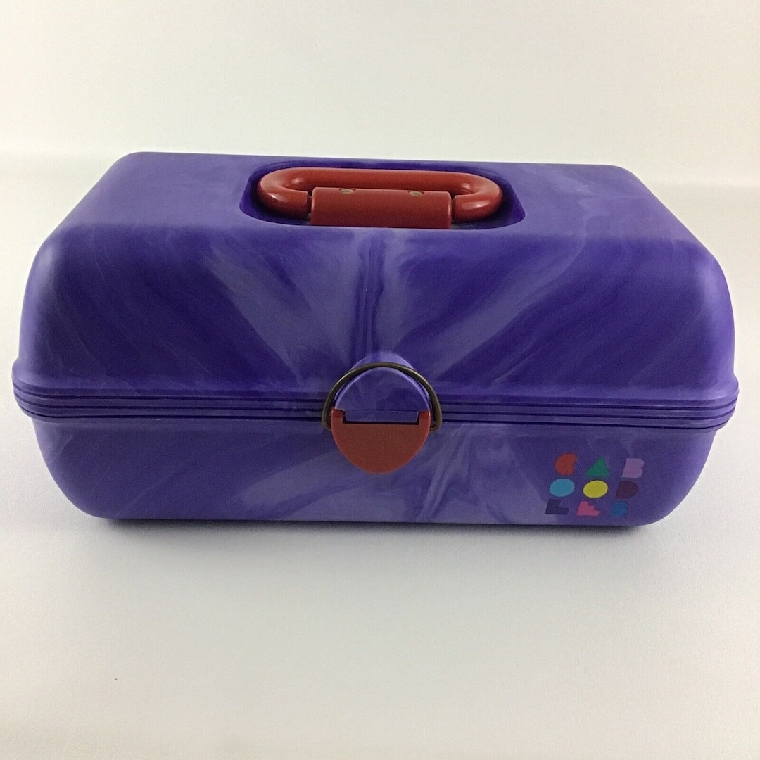 Caboodles Cosmetic Make up Carry Train Case Purple Swirl Mirror Tiers ...