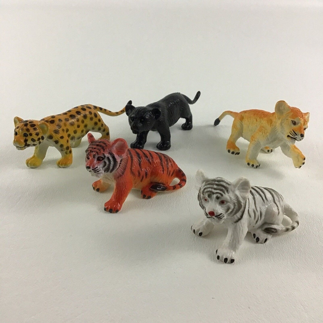 Jungle Cats Realistic Animals Toy PVC Figures Lot Panther White Tiger ...
